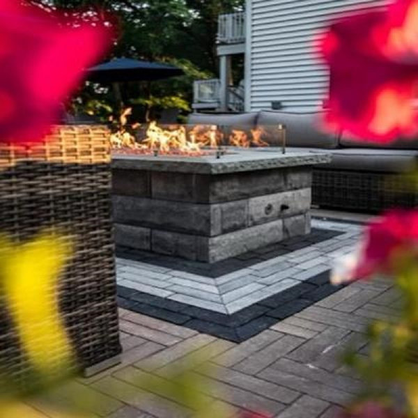 AMS Fireplace 36'' x 12'' Rectangle Glass Fire Pit Wind Guard | Outdoor ...