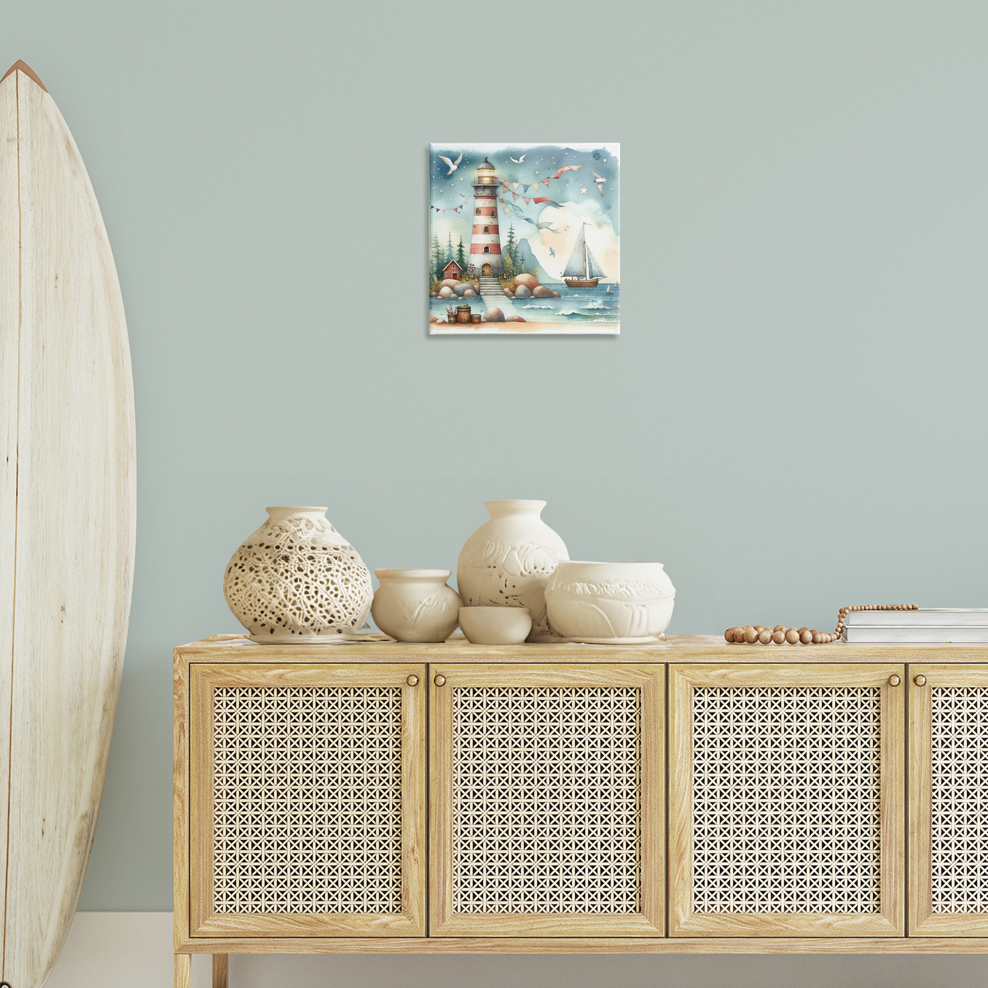 Breakwater Bay Whimsical Lighthouse & Birds Canvas Wall Art by LSR ...