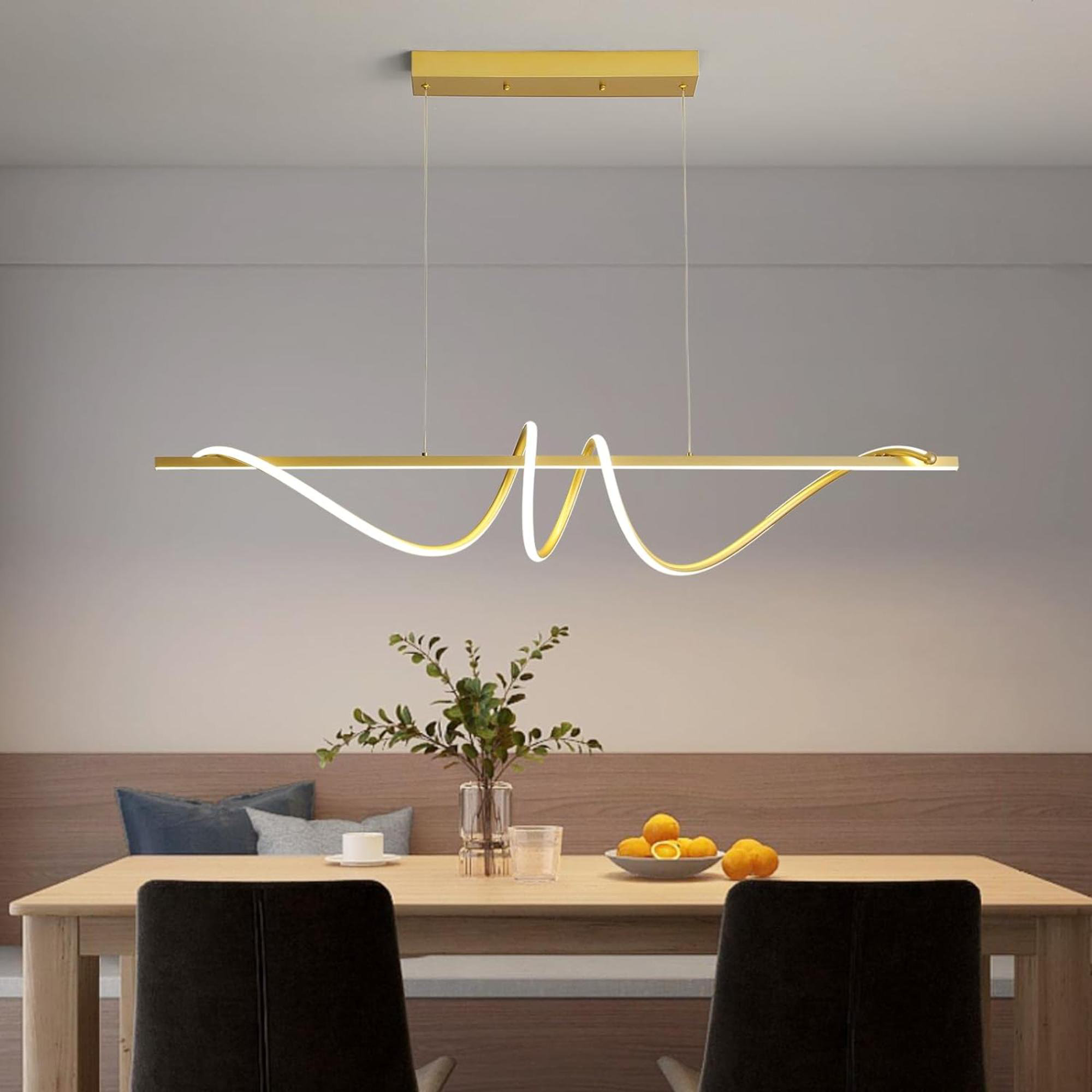 Mercer41 Modern Design Dimmable Desk Linear Pendant Light With Remote ...