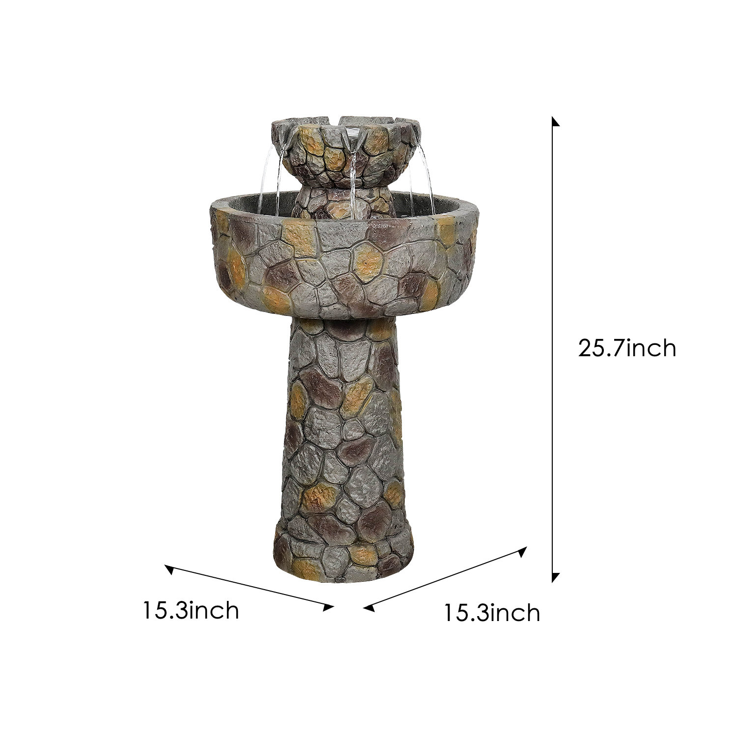 Wrought Studio™ 25.7in H Garden Water Fountain - Outdoor Bird Bath ...