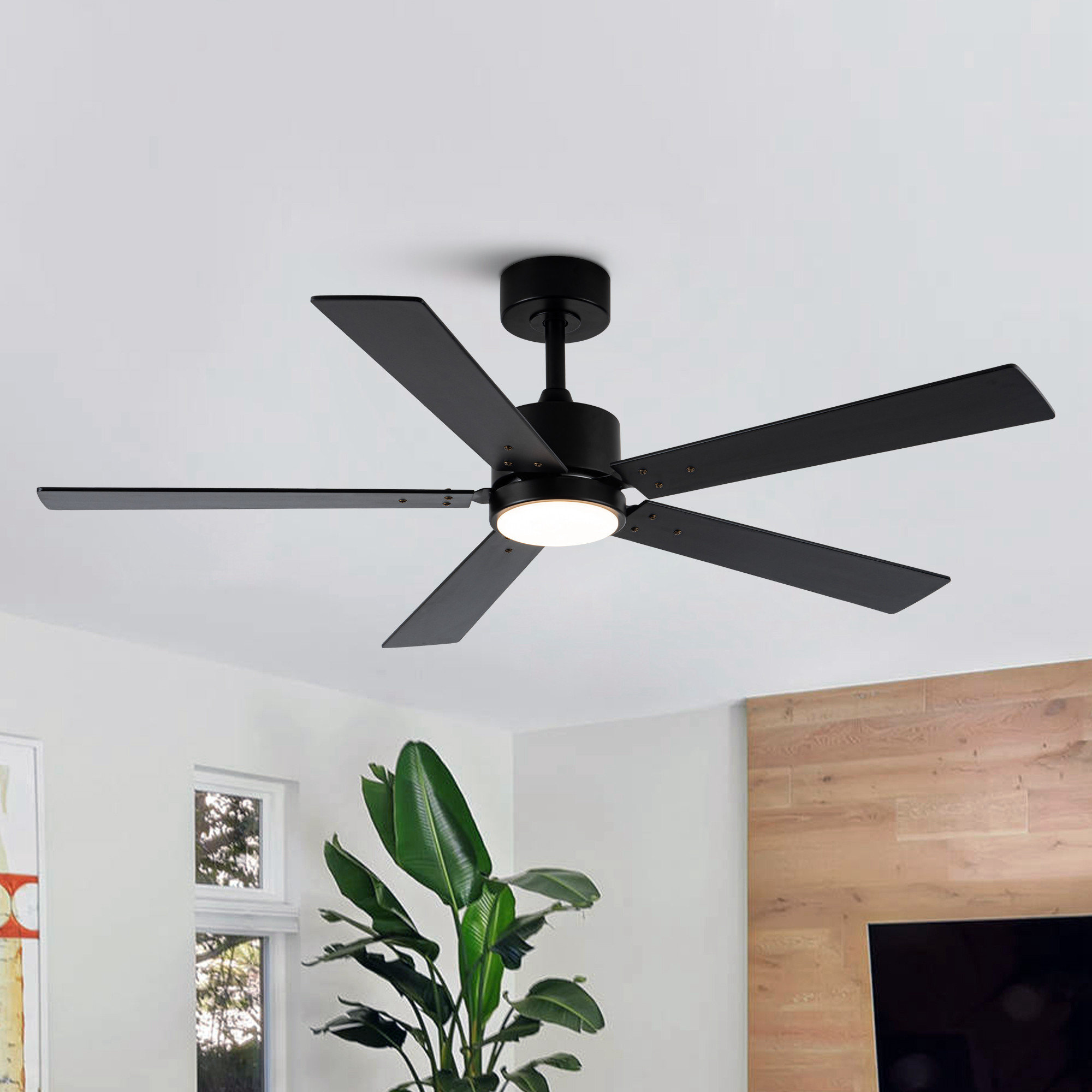 Vaczon 52" 5 - Blade Modern Ceiling Fan with LED Lights and Remote ...