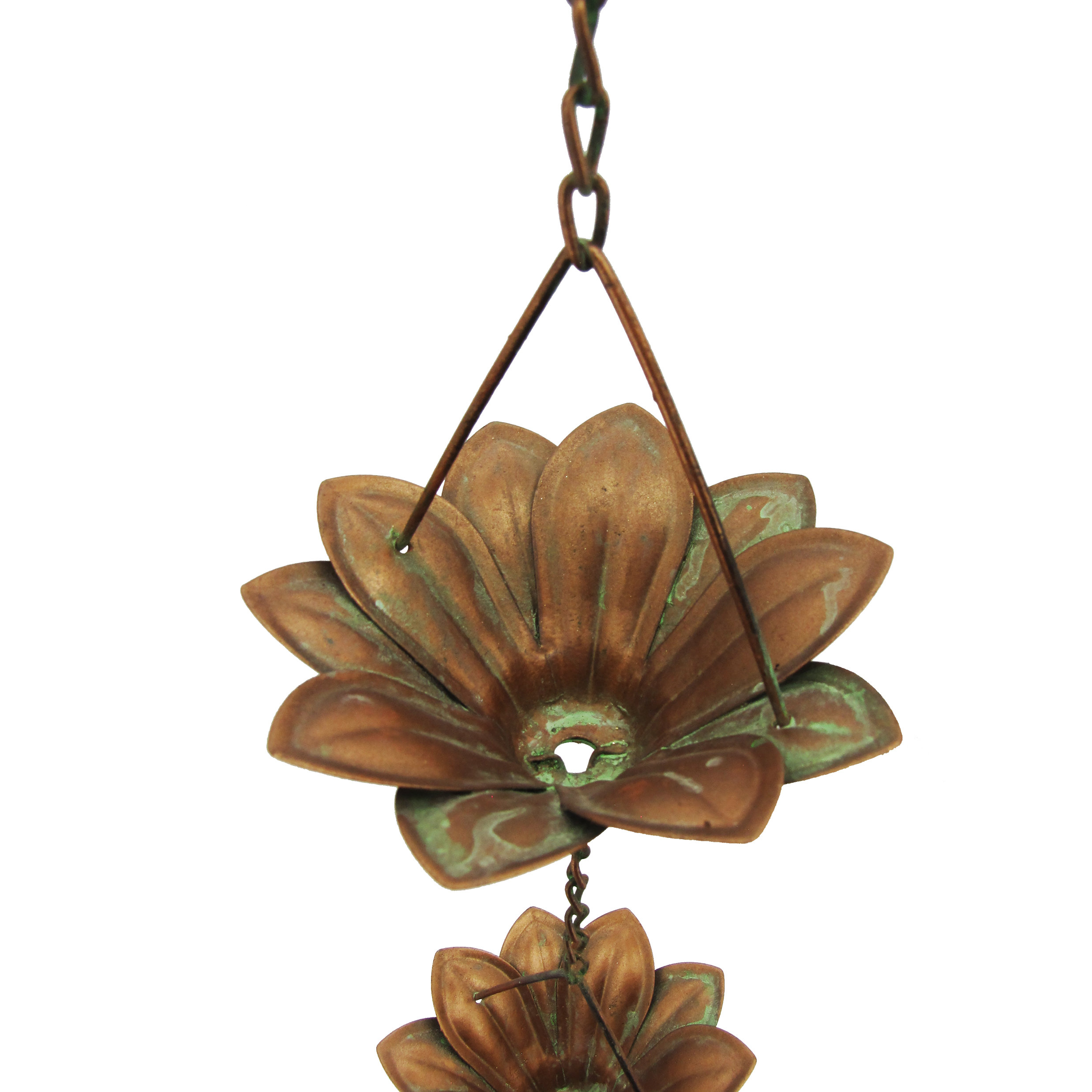 Dakota Fields 76" Long Iron Daisy Rain Chain | Wayfair