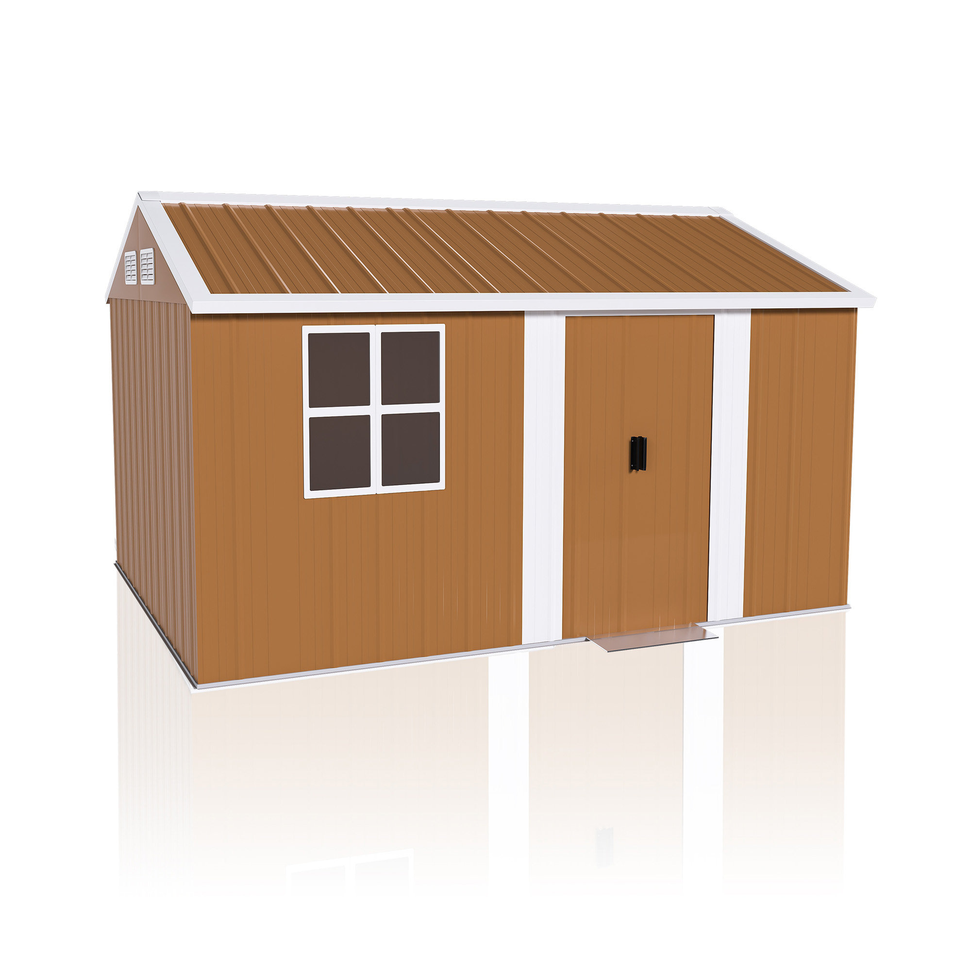 Taroo Clocks 12X8 FT Heavy-Duty Metal Storage Shed With Windows ...