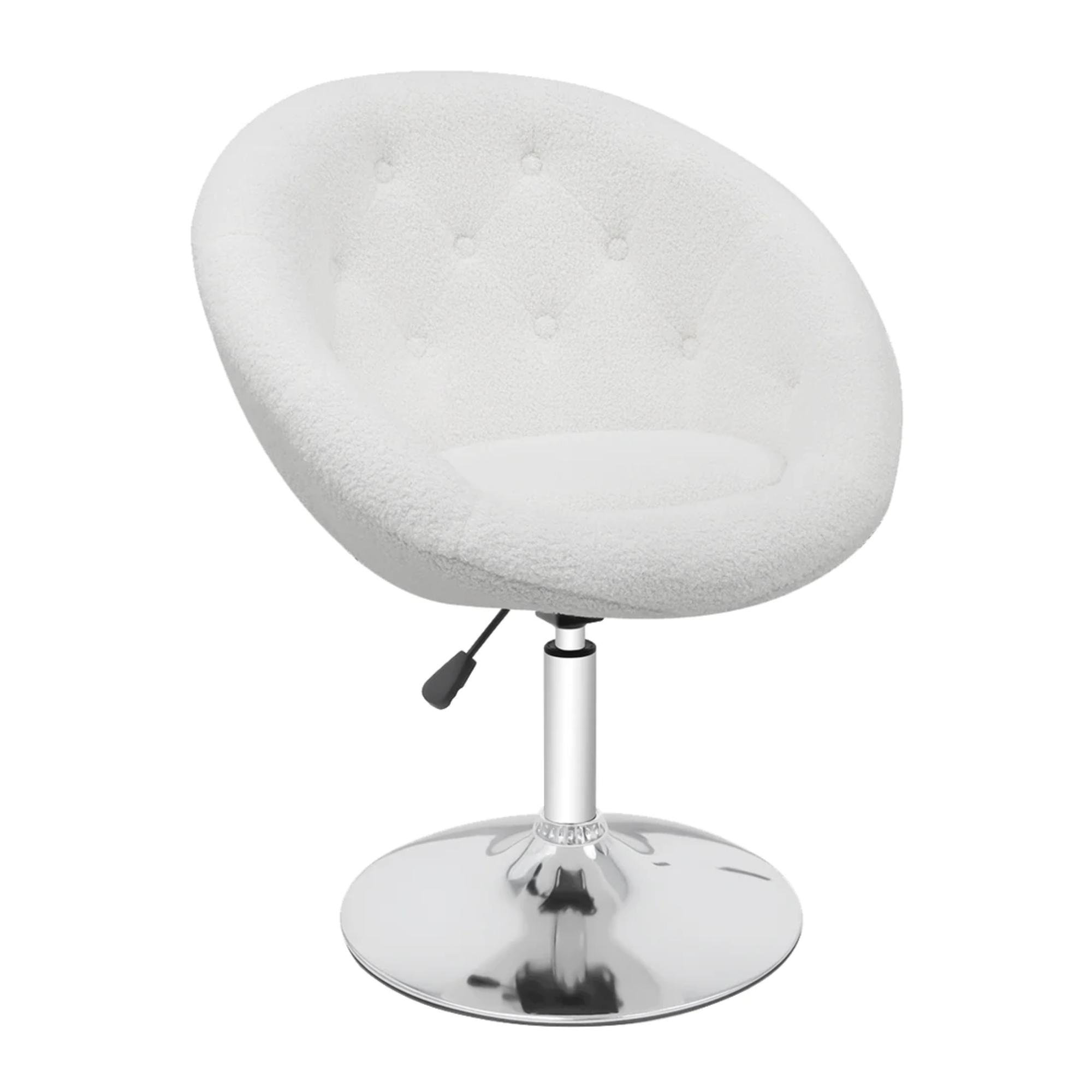 Mercer41 Antoinette Round Tufted Vanity Chair with 360 Swivel, Cute ...