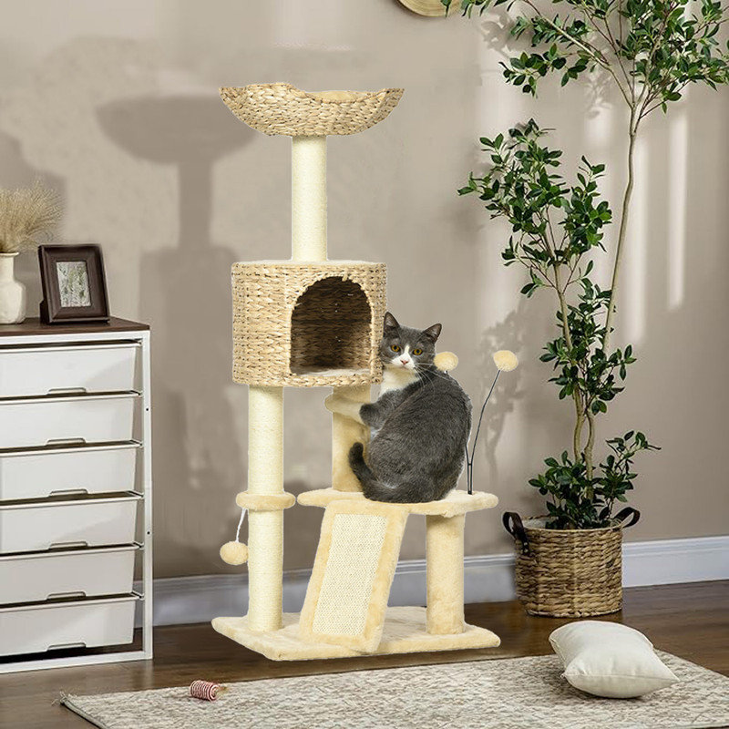 Tucker Murphy Pet™ 45" Wicker Cat Climbing Frame, Indoor Cat Tree, With ...