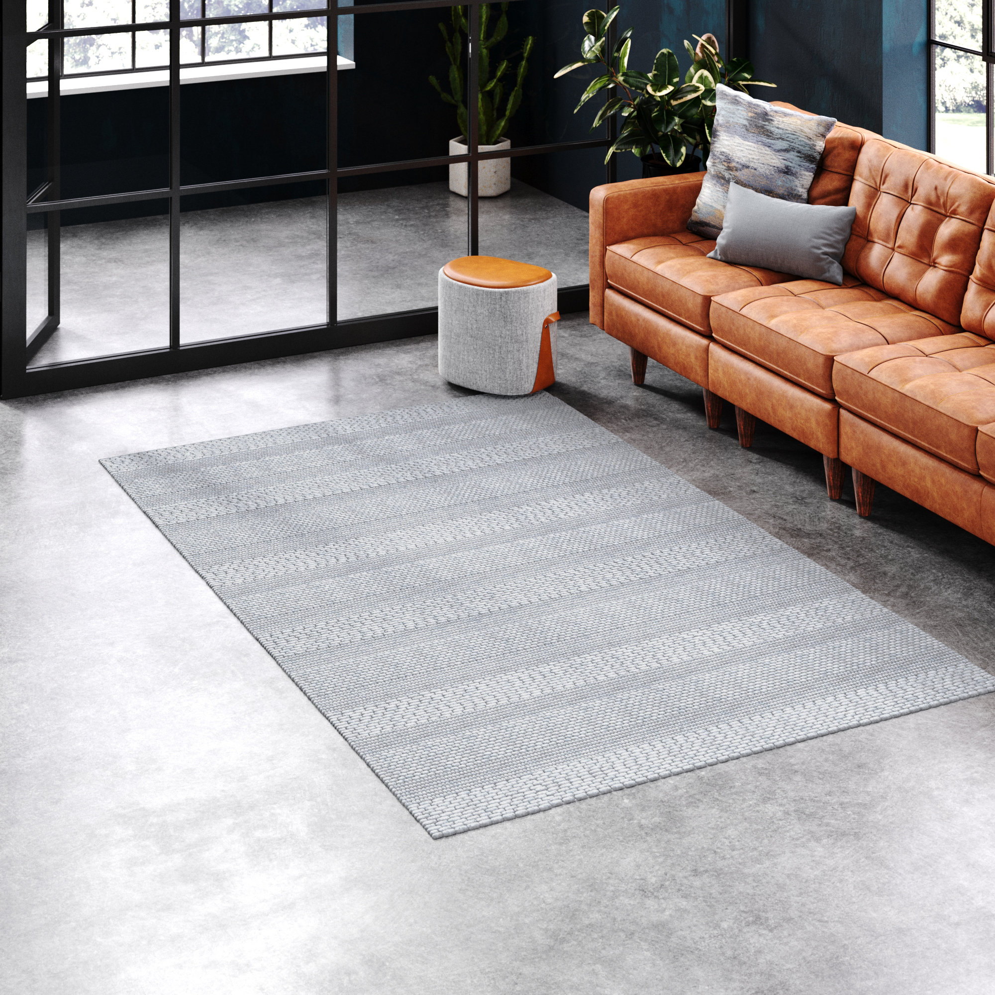 Steelside™ Aden Silver/Gray Area Rug & Reviews | Wayfair