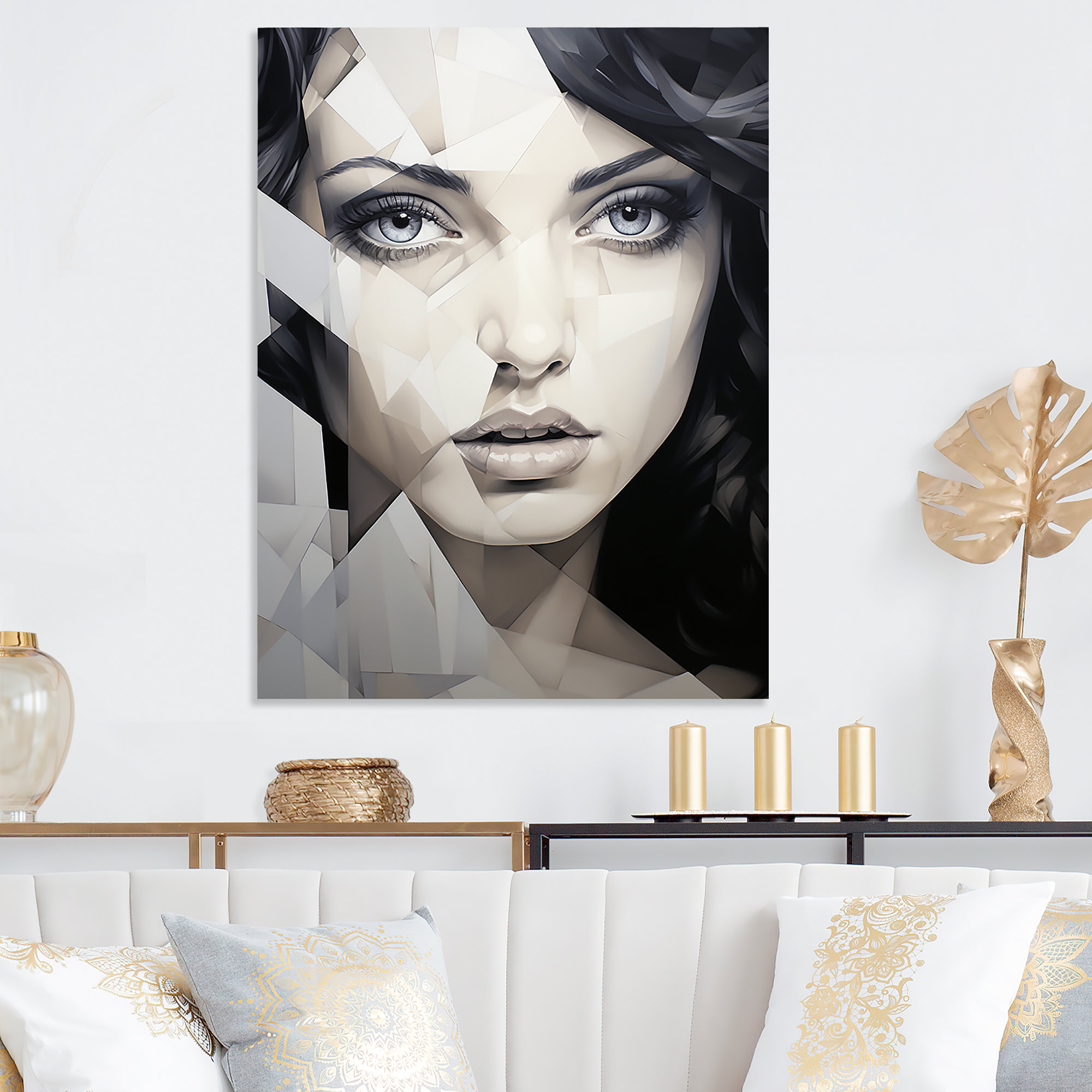 House of Hampton® Black And White Marble Woman Beauty V - Abstract ...