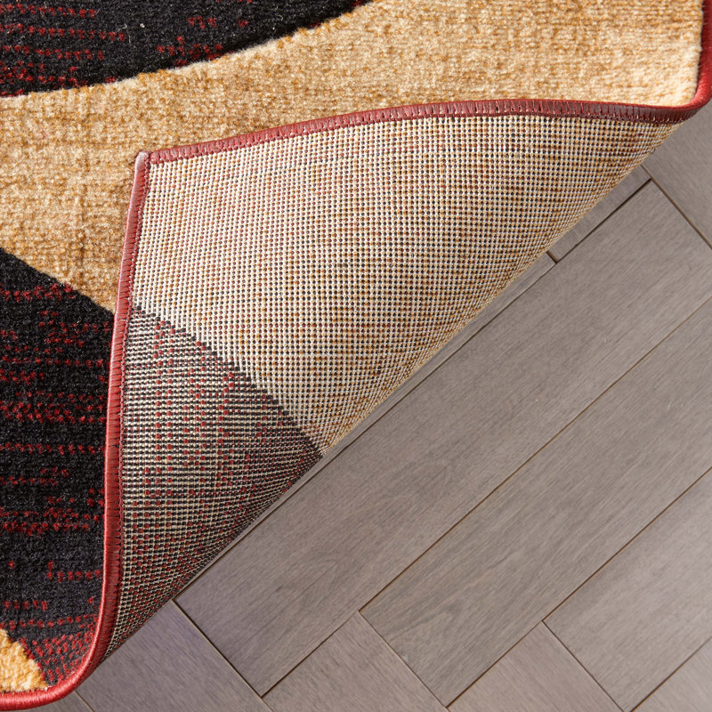 Ebern Designs Bingo Red Modern Geometric Rug & Reviews | Wayfair