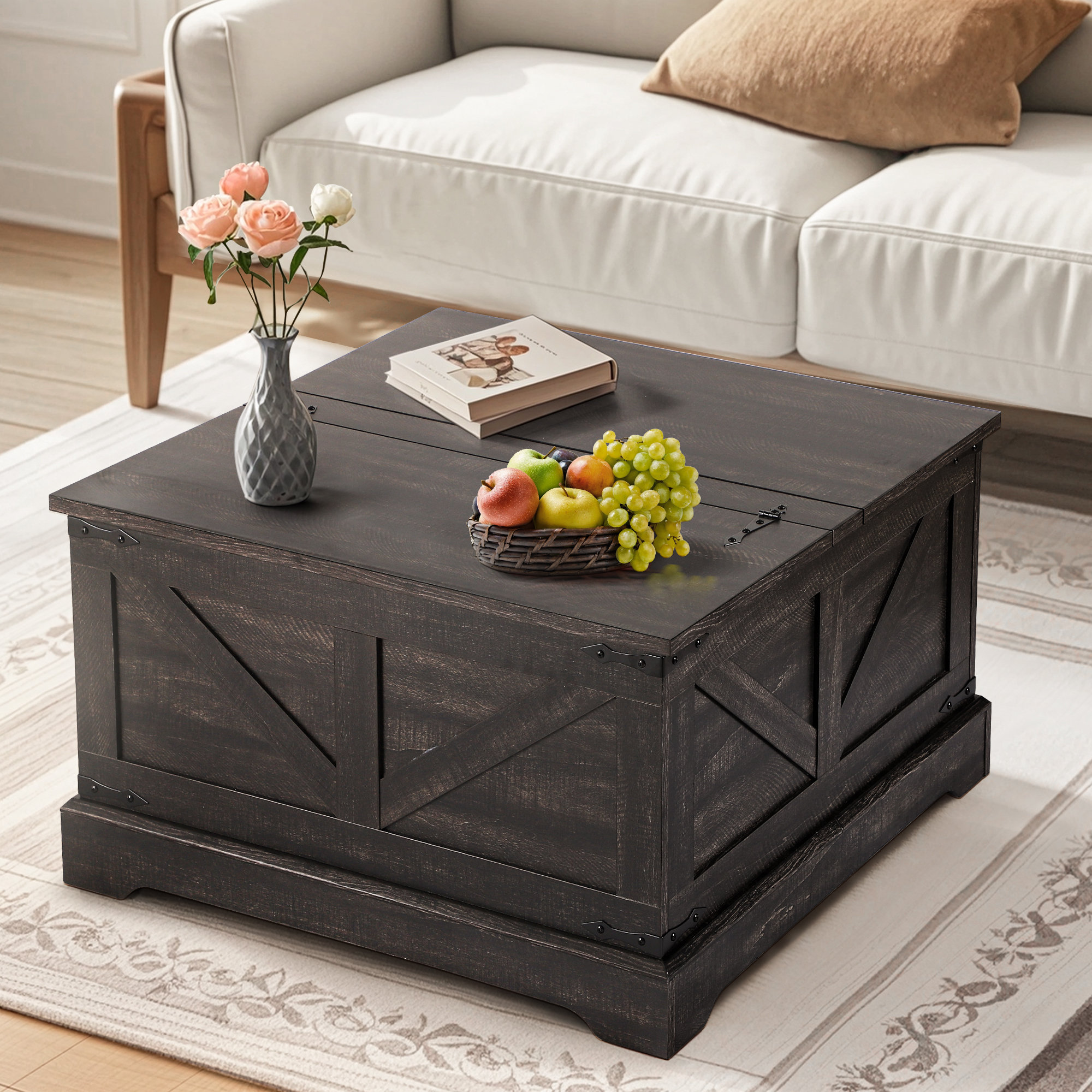 Laurel Foundry Modern Farmhouse® Square Coffee Table With Hidden ...