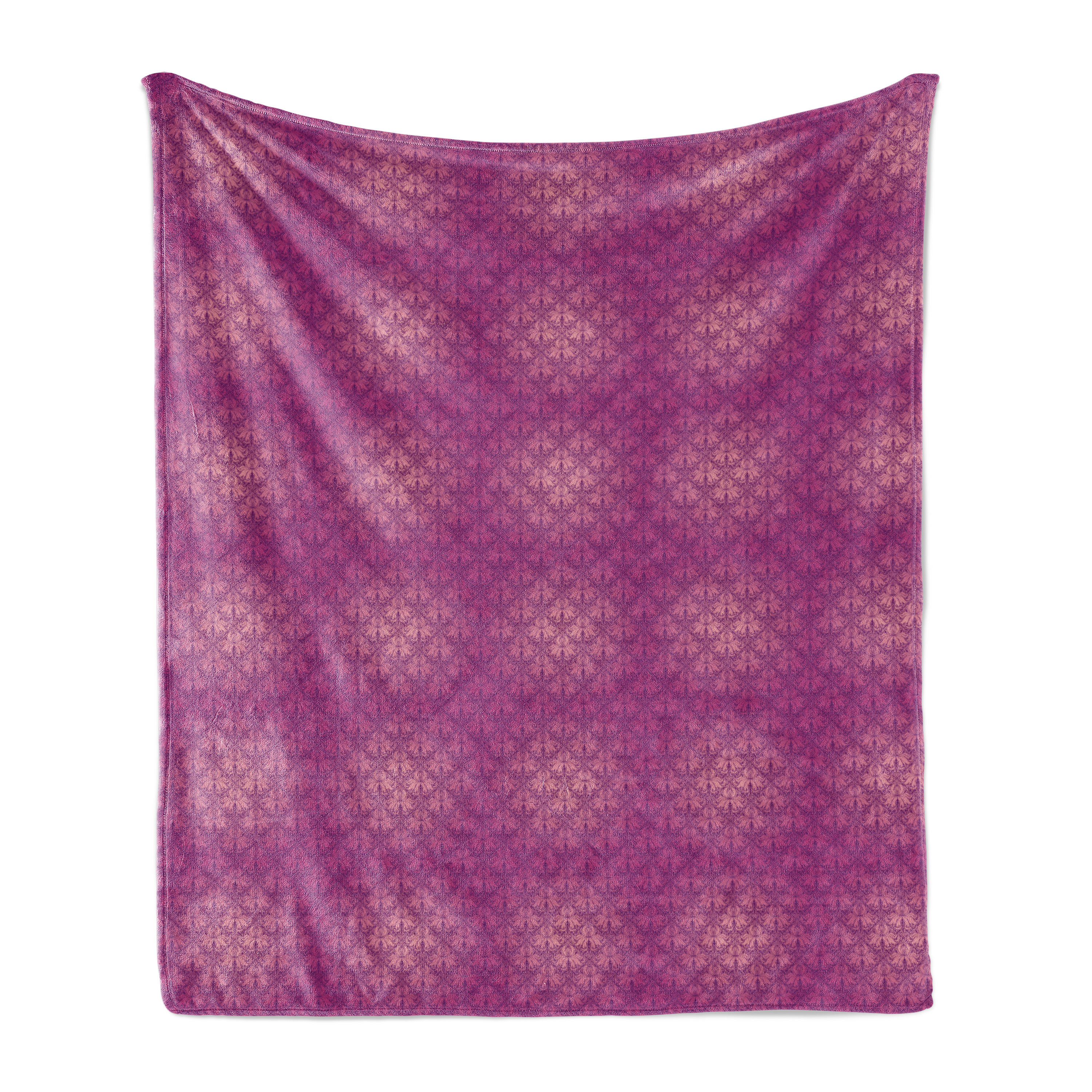 Ambesonne Victorian Fleece Throw Blanket Antique Scroll Motifs Magenta ...
