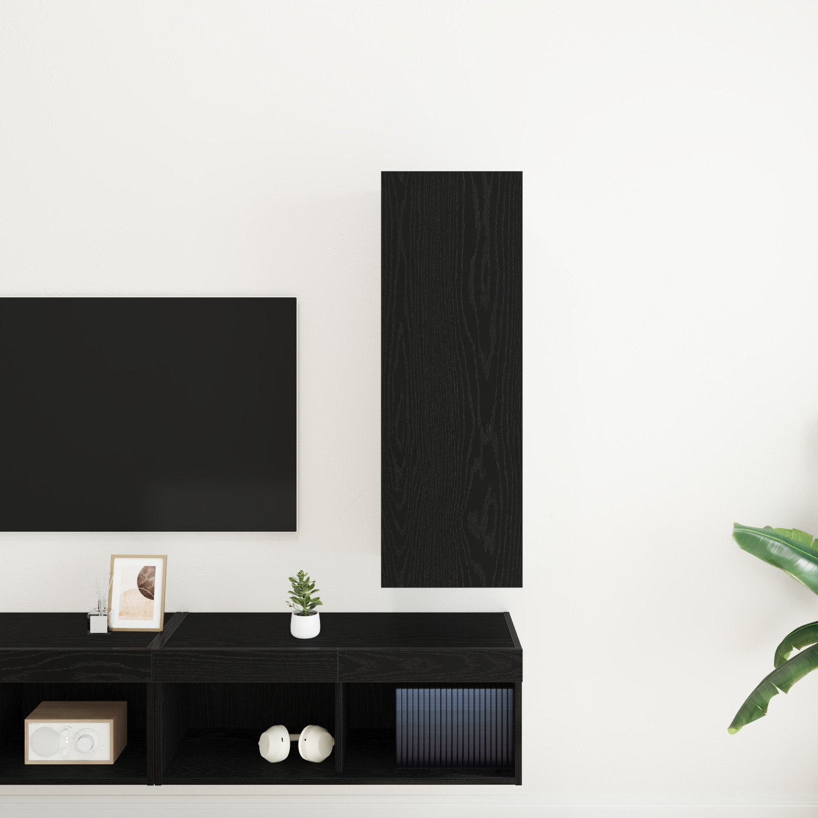 VidaXL TV Cabinet Black Oak Engineered Wood 30.5 X 30 X 90 Cm TV ...