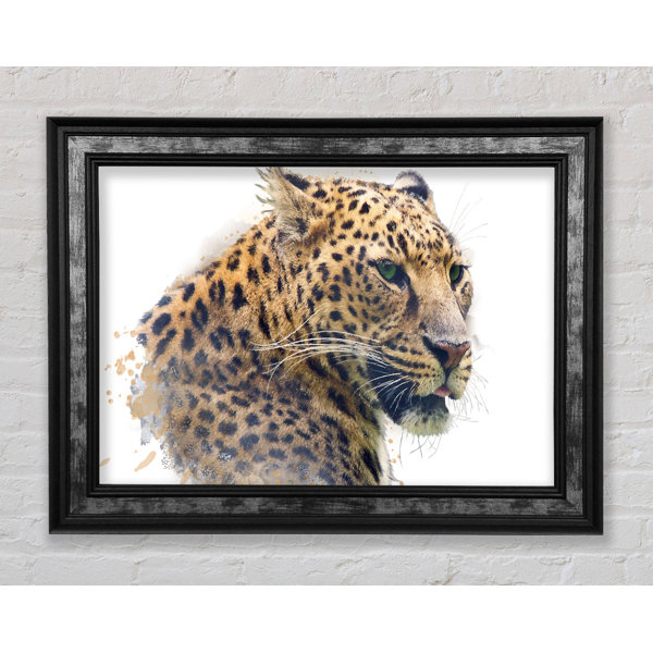 Bright Star Watercolour Splash Leopard - Single Picture Frame Print ...