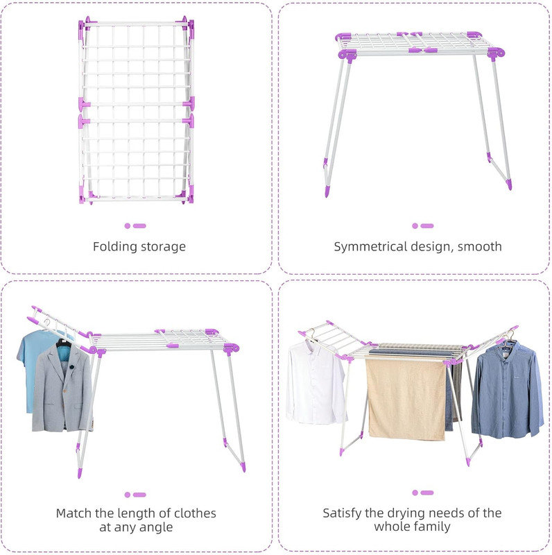 Novond Clothes Drying Rack, Gullwing Laundry Rack, Collapsible | Wayfair
