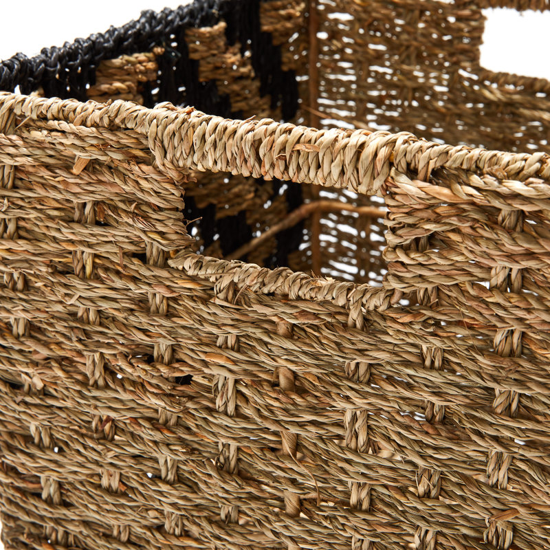 Adore Decor 3 Pieces Decor Botswana Two Tone Woven Basket | Wayfair
