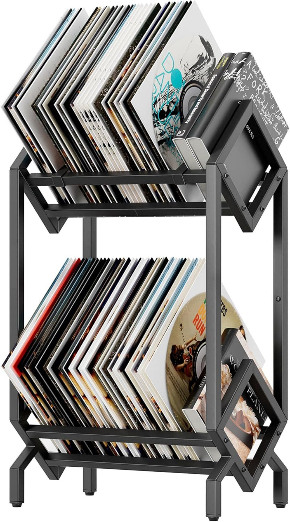 Rebrilliant Vinyl Record Storage Rack, Record Holder 160-200 LP Storage ...