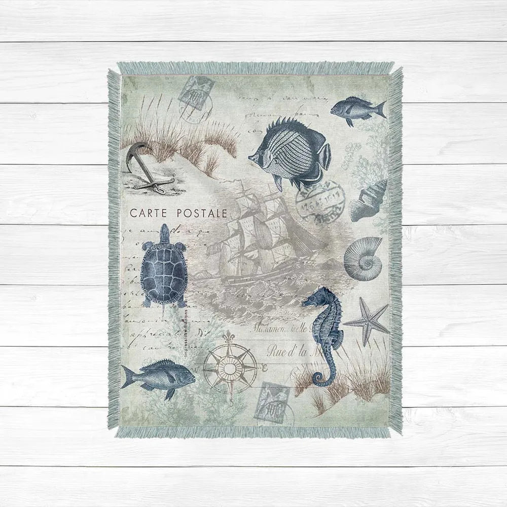 Laural Home Seaside Postcard Woven Throw Blanket - Wayfair Canada