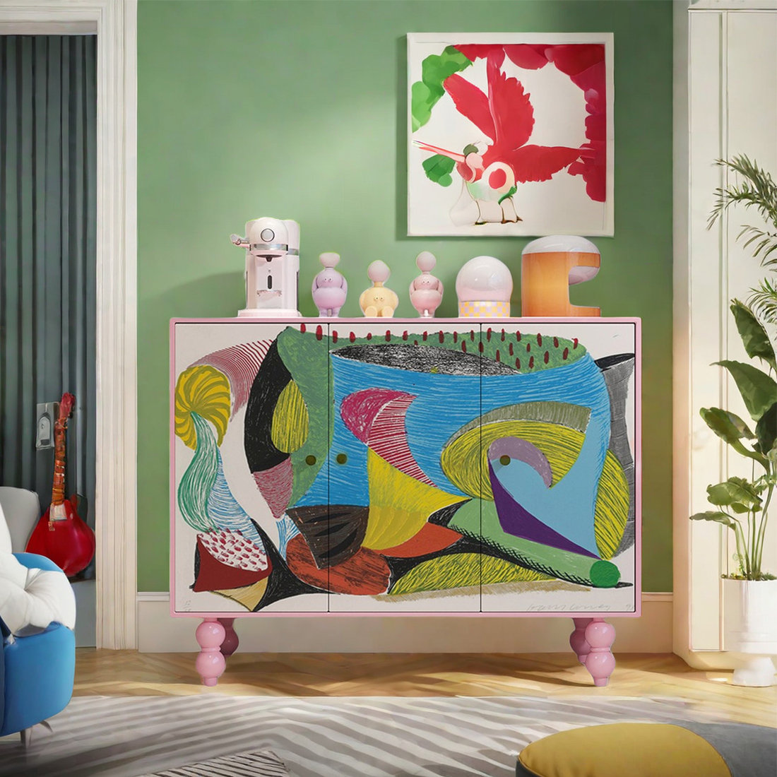 Morpho Nest Creations Fine pattern art large capacity sideboard ...