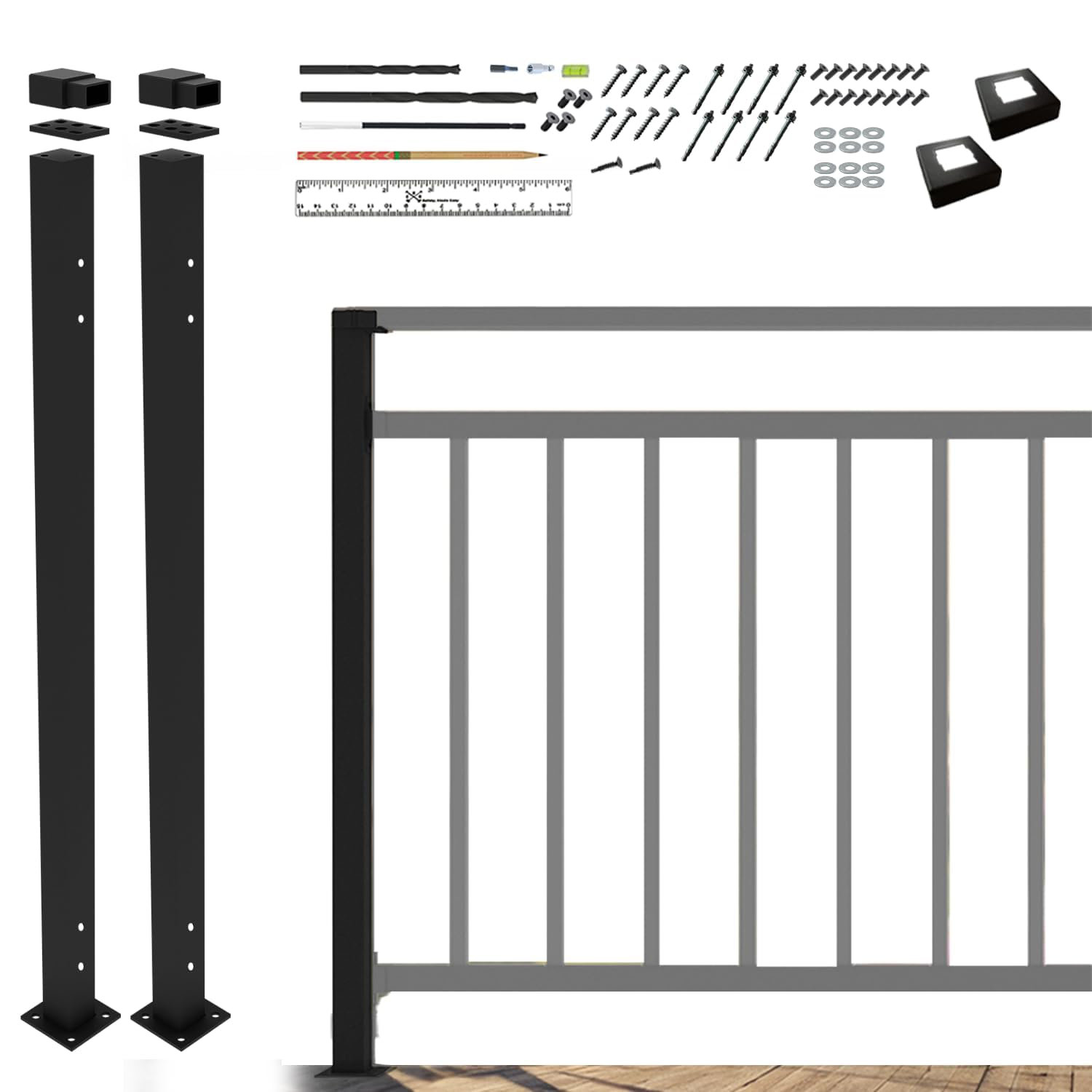 CR Home 42" H Baluster Guard Rail End Post | Wayfair