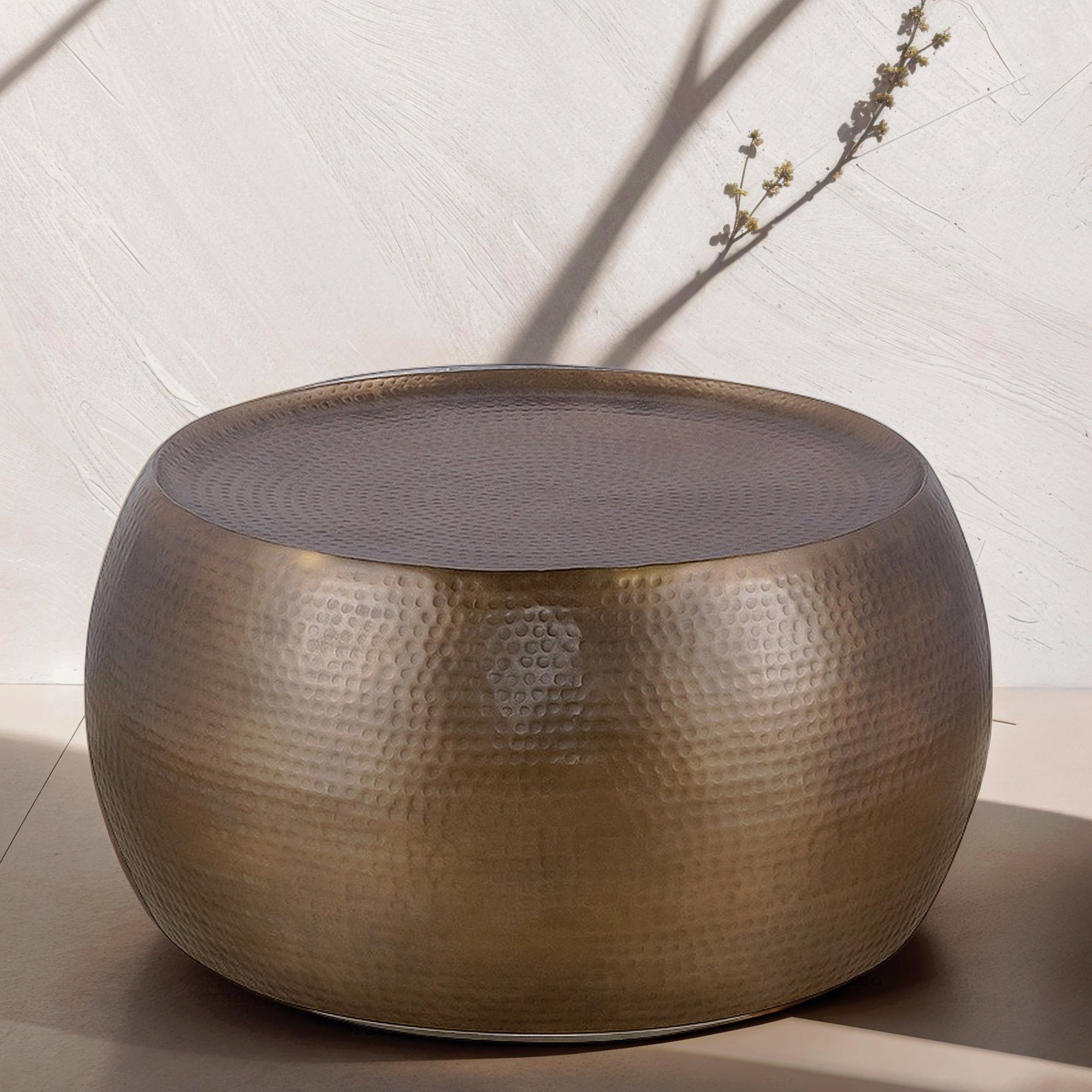 One Allium Way® 32" Coffee Table, Modern Contemporary Round Aluminum ...