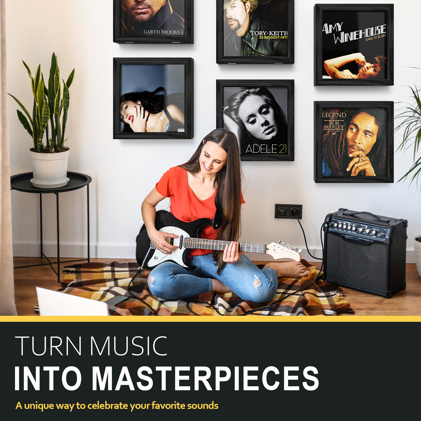 Ebern Designs 2 Pack Vinyl Record Frame, Album Frames For Display Up To ...