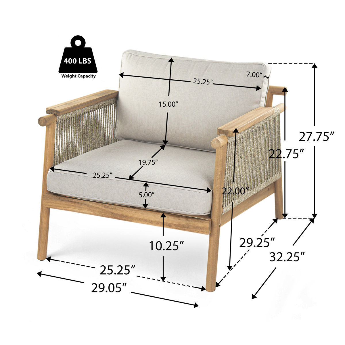 George Oliver Leatrice Outdoor Club Chair Set | Wayfair