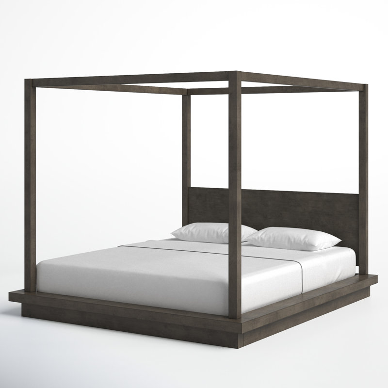 Joss & Main Brooks Solid Wood Low Profile Canopy Bed & Reviews | Wayfair