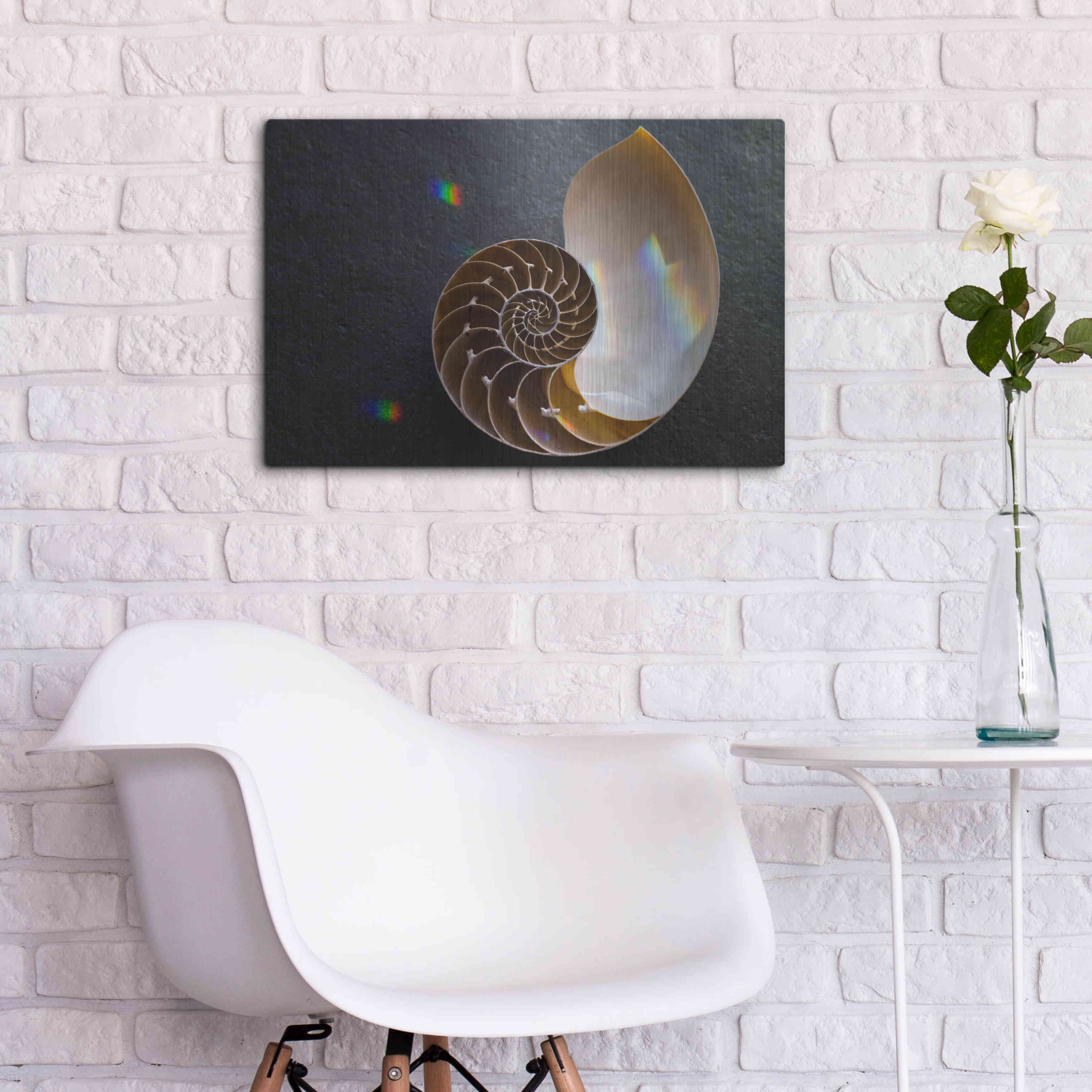 Highland Dunes 'Sacred Geometry Nautilus Shell' by Elena Ray, Metal ...