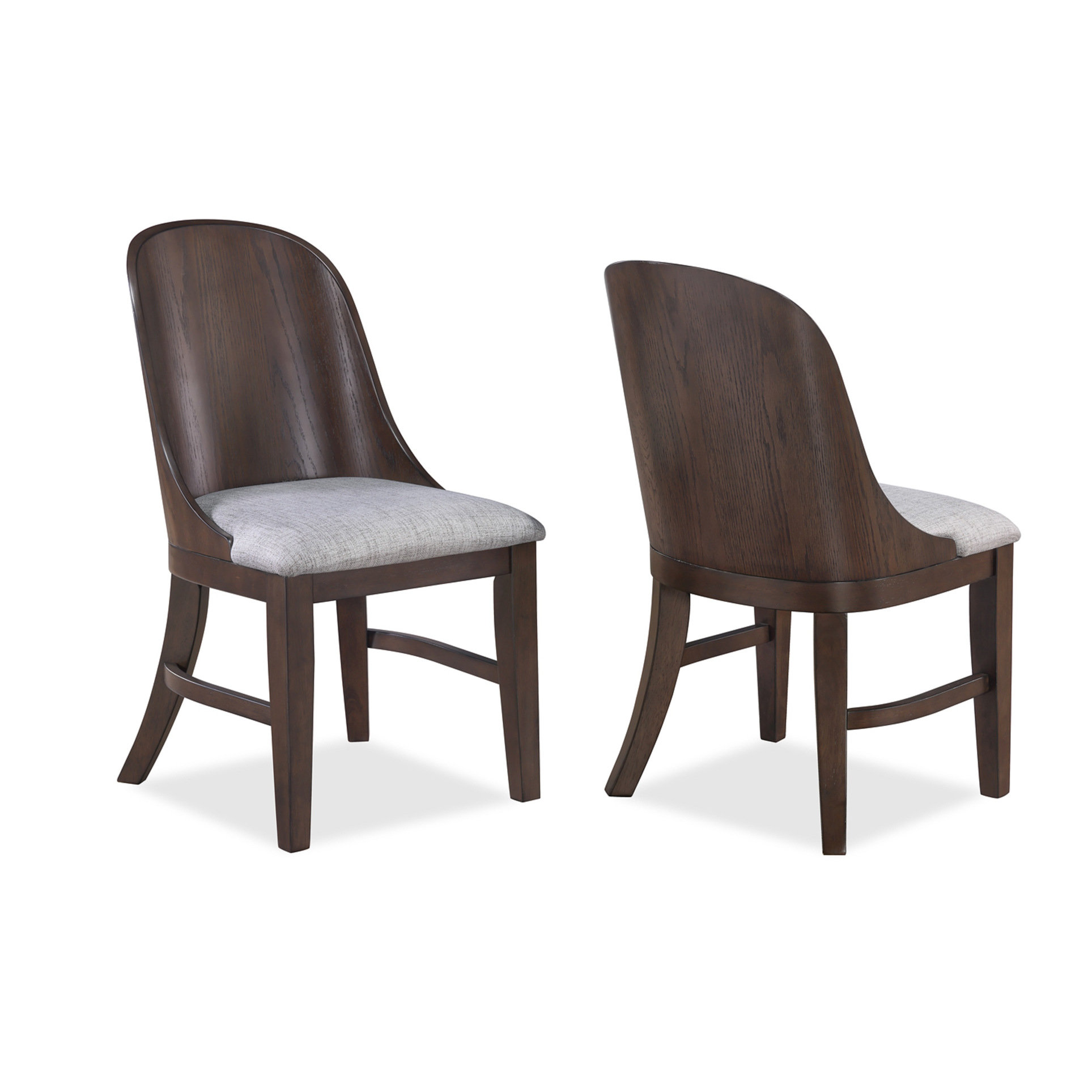 Corrigan Studio 2Pc Mid-Century Modern Upholstered Dining Chairs, Brown ...