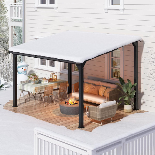 Rockpapa Furniture 8X10 Ft Outdoor Pavilion With Frosted Gray Roof ...