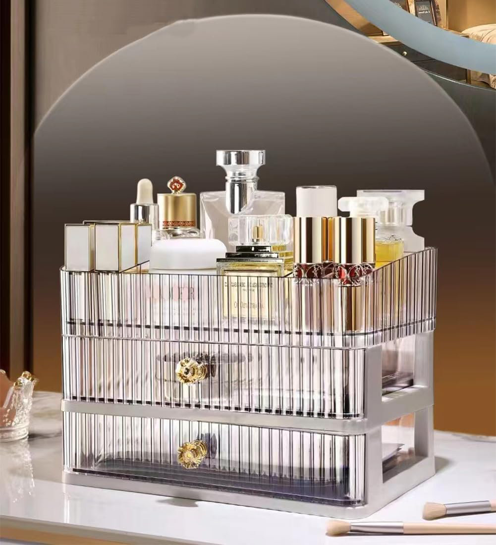 Rebrilliant Makeup Organizer With 2 Large Drawers, Countertop Organizer ...