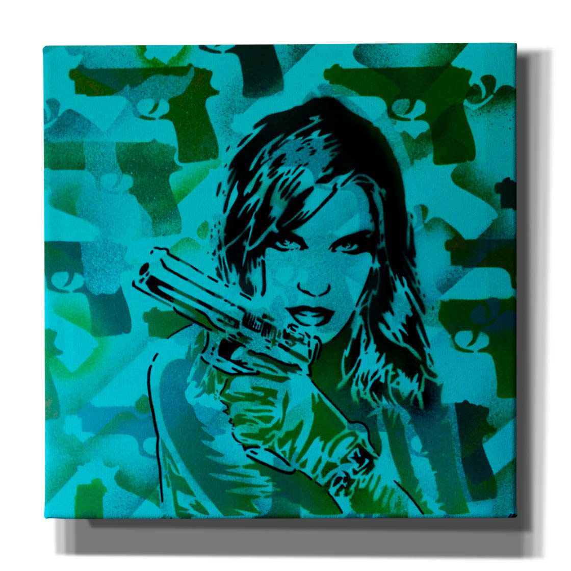 Ivy Bronx Revolver Greens' by Abstract Graffiti Canvas Wall Art, 12" x ...