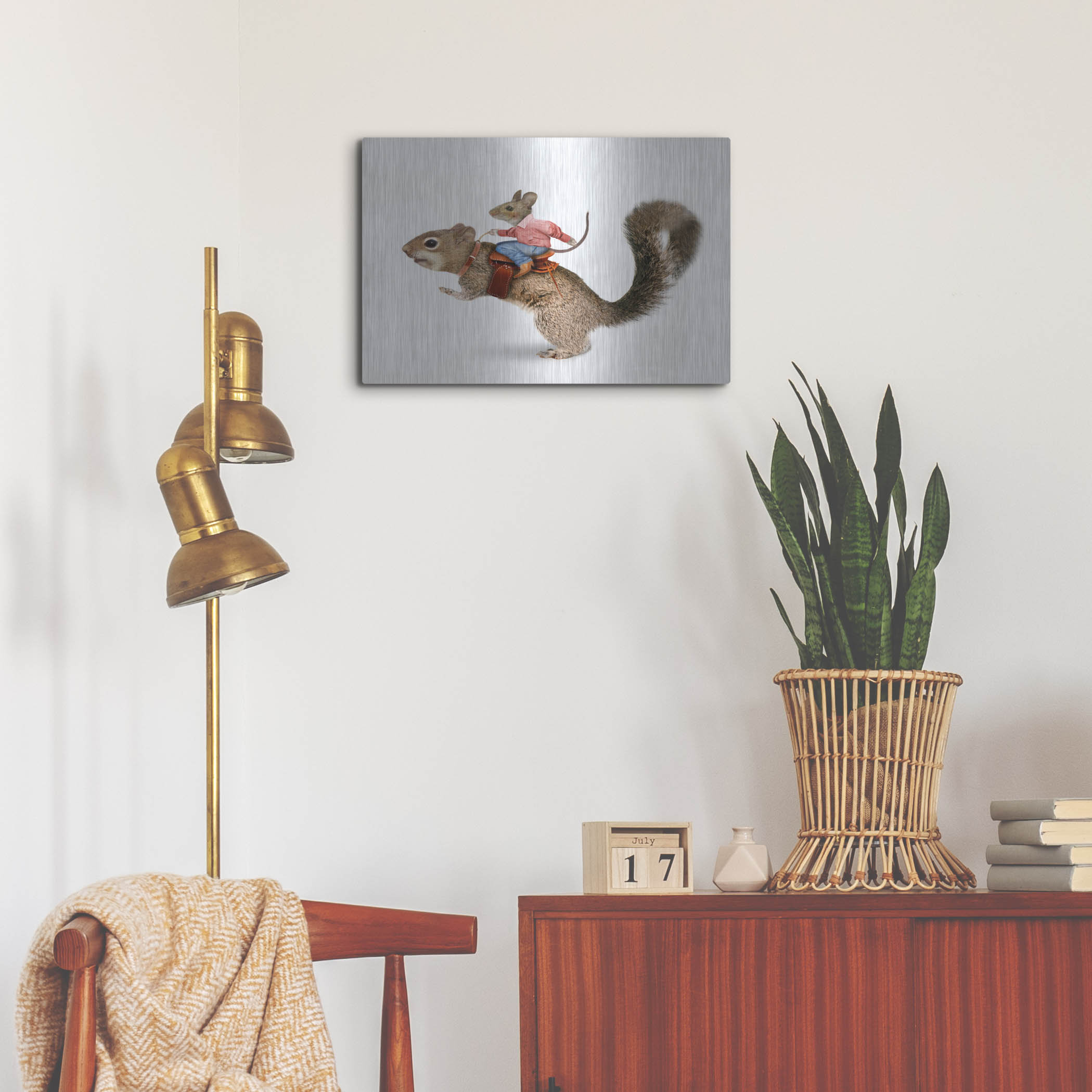 Trinx 'Squirrel Rodeo' by John Hovenstine Metal Wall Art | Wayfair