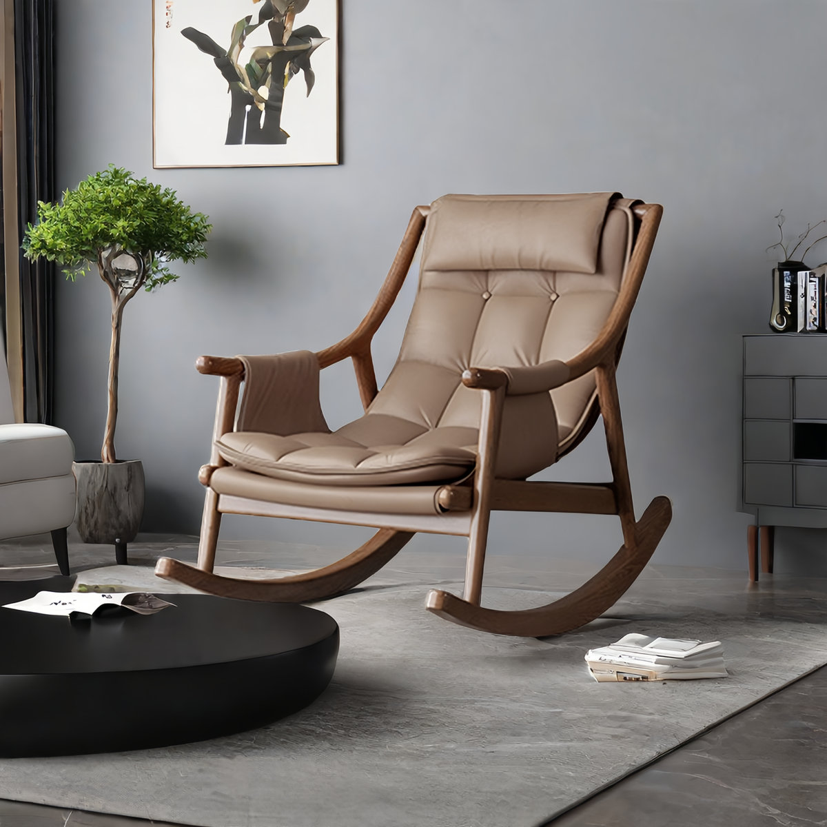 VIBORZ Solid Wood Rocking Chair | Wayfair