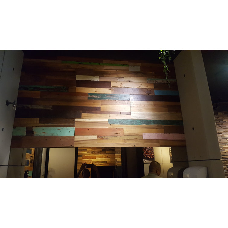 Java Creations Matrix Reclaimed Engineered Wood Wall Panelling in Brown ...