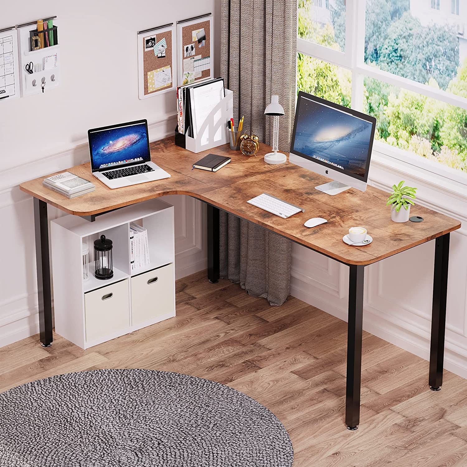 Inbox Zero 61 Inch L Shaped Gaming Desk, Corner Computer Desk, Home ...