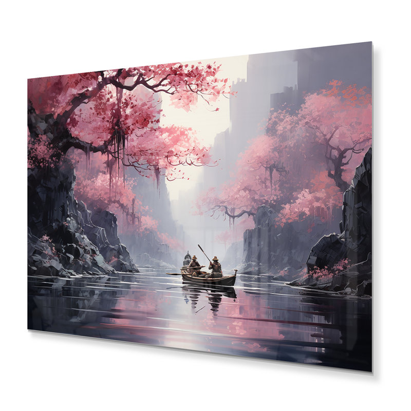Millwood Pines Pink Vietnam Tam Coc River Boat II - Vietnam Metal Wall ...