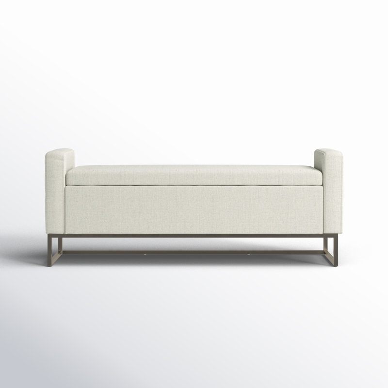 Wade Logan® Anavaeh Minimalist 59'' Wide Upholstered Flip Top Storage ...