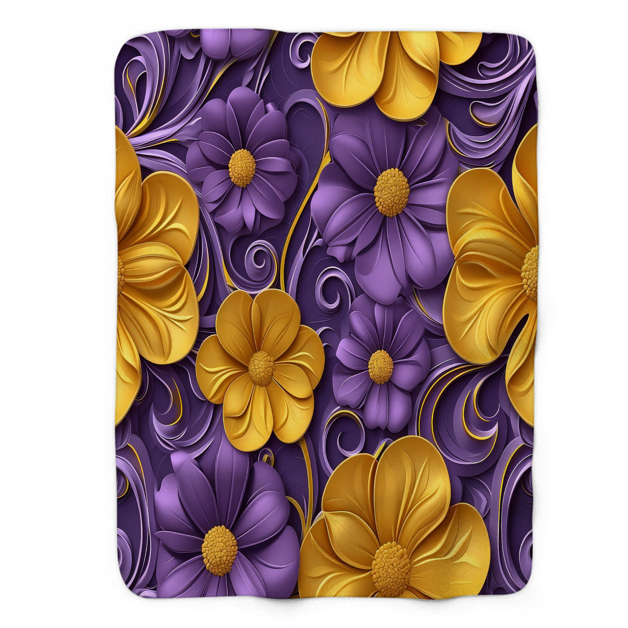 MentionedYou Buttercup Violet Bouquet - 1 Piece Premium Sherpa Throw ...