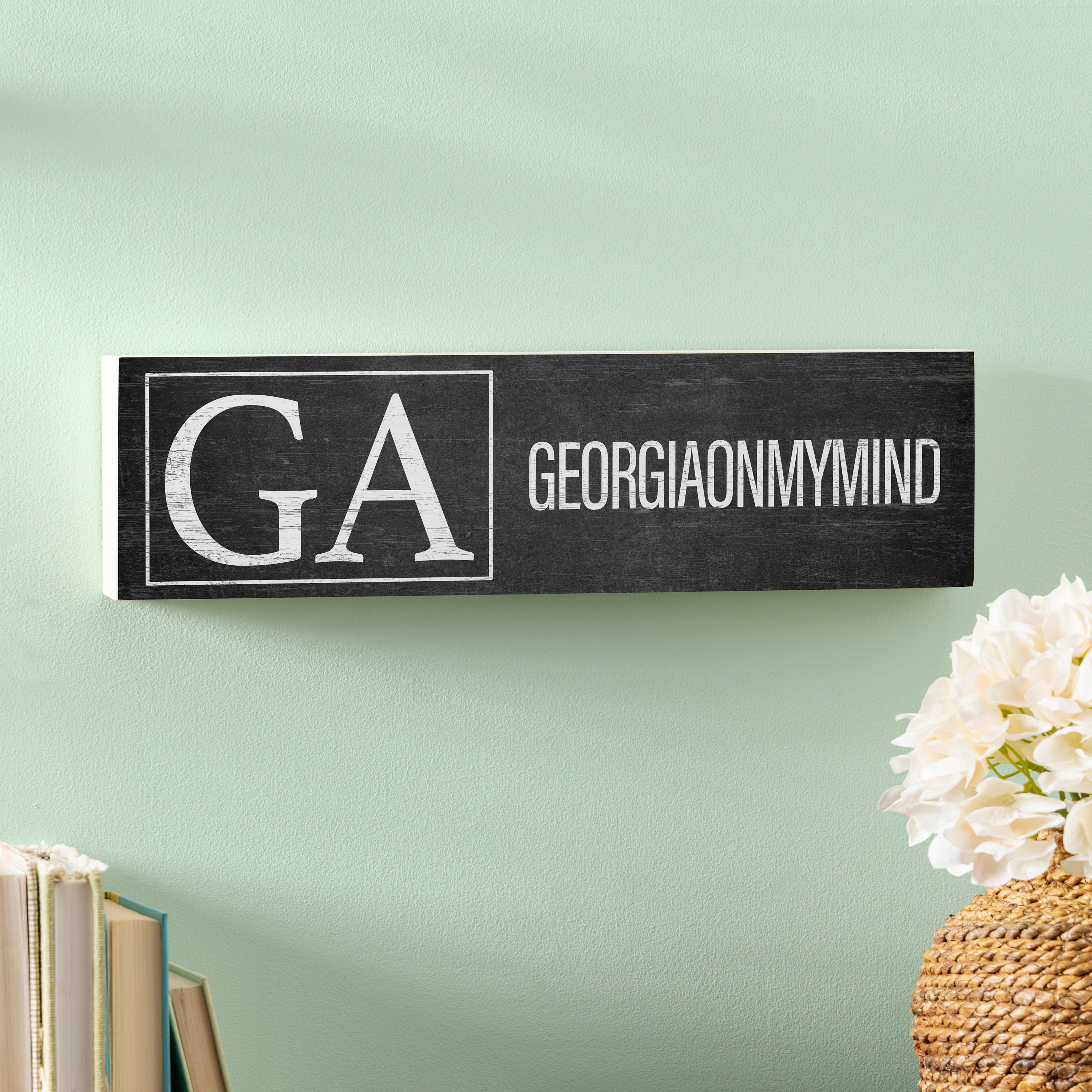 Gracie Oaks State Wooden Mantle Sign Georgia 18x5" | Wayfair