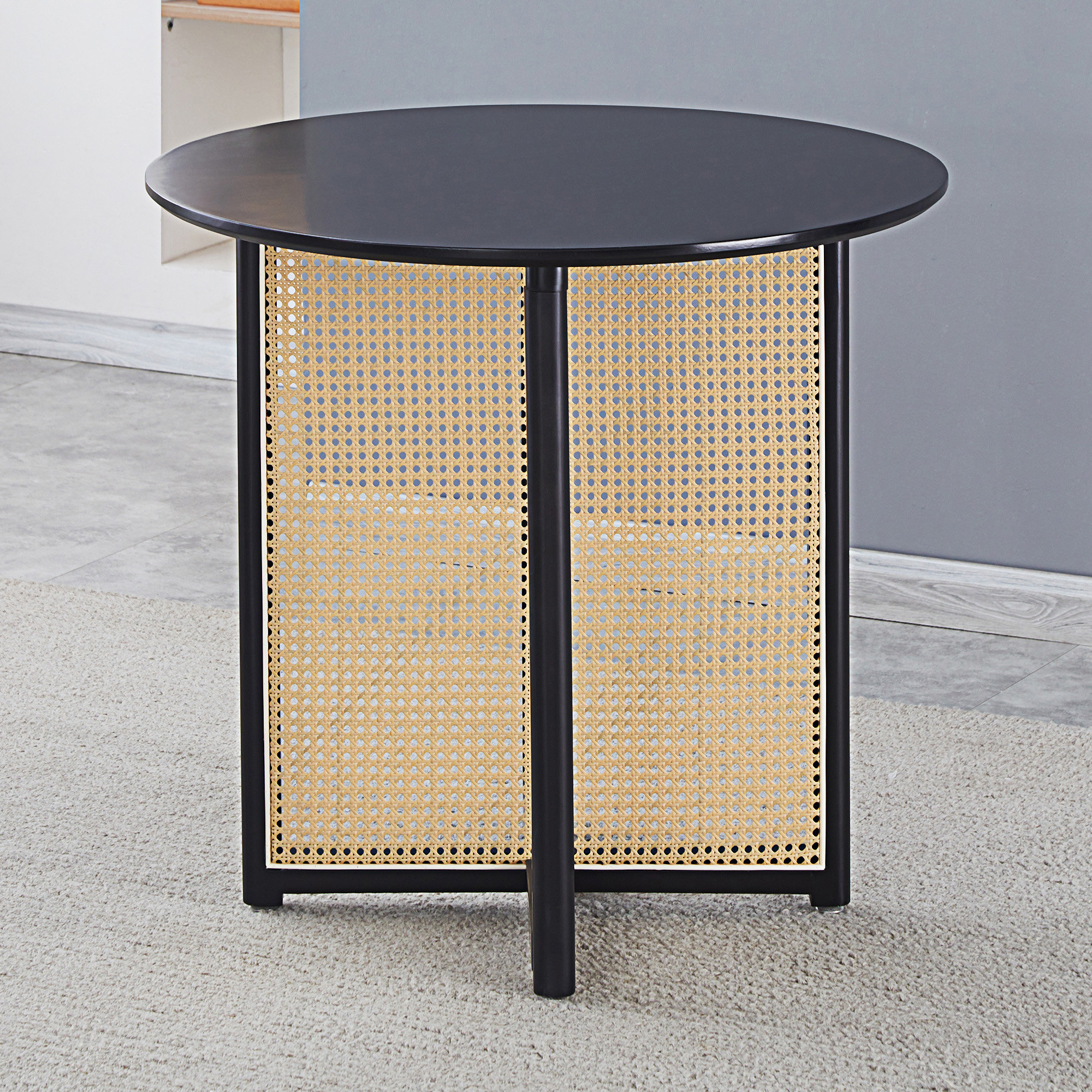 House of Hampton® Black Solid Wood Round Table (Only Tables, No Chairs ...