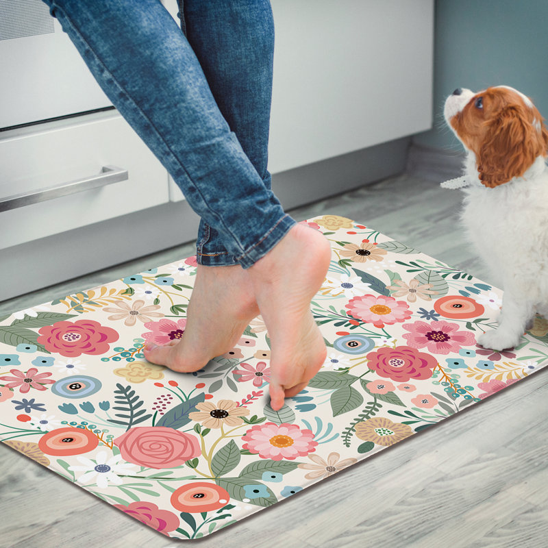 CounterArt Floral Frenzy Comfort Vinyl Kitchen Floor Mat & Reviews ...