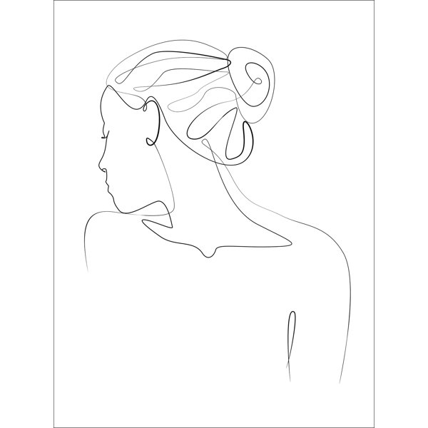 Ophelia & Co. Line Art Back View II - No Frame Print on Canvas ...