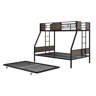 Latitude Run® Twin Over Full Metal Bunk Bed With Trundle, Safety ...