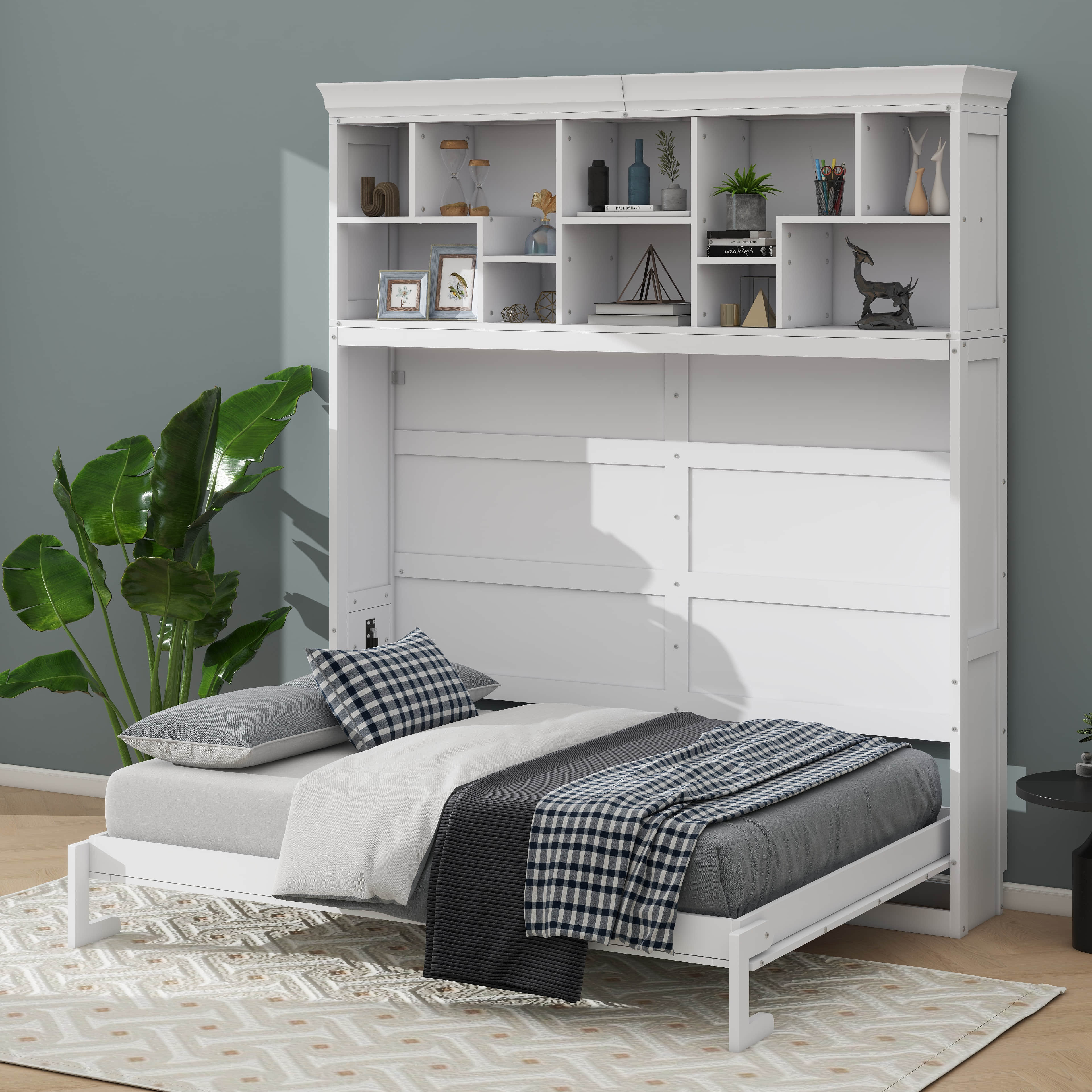 Red Barrel Studio A Queen-Sized Murphy Wall Bed Equipped With Overhead ...