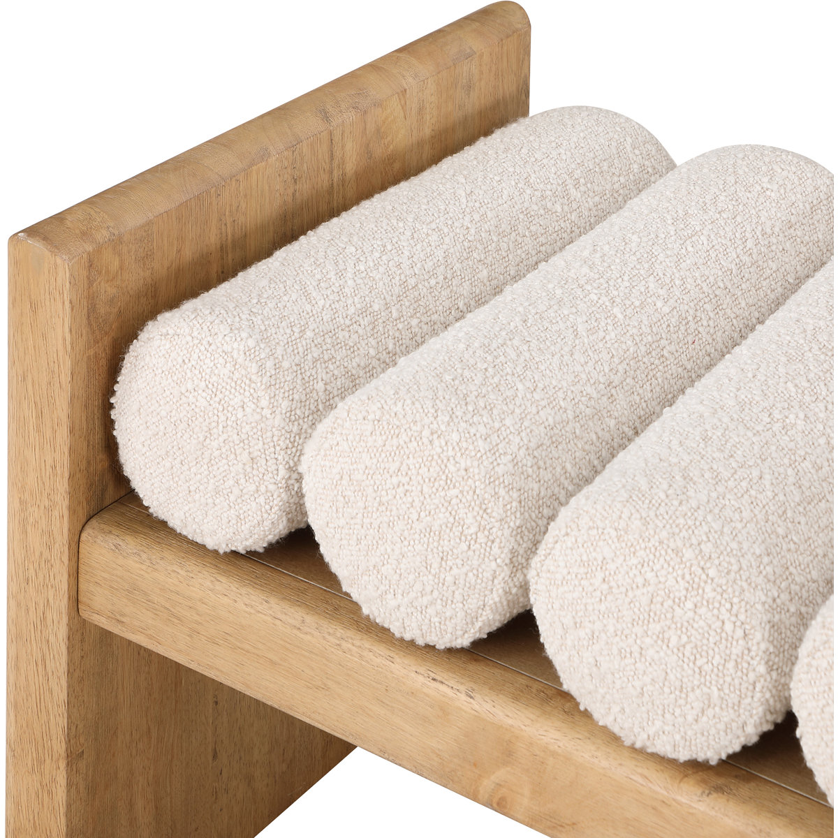 Latitude Run® Reeves Boucle Wood Bench & Reviews | AllModern