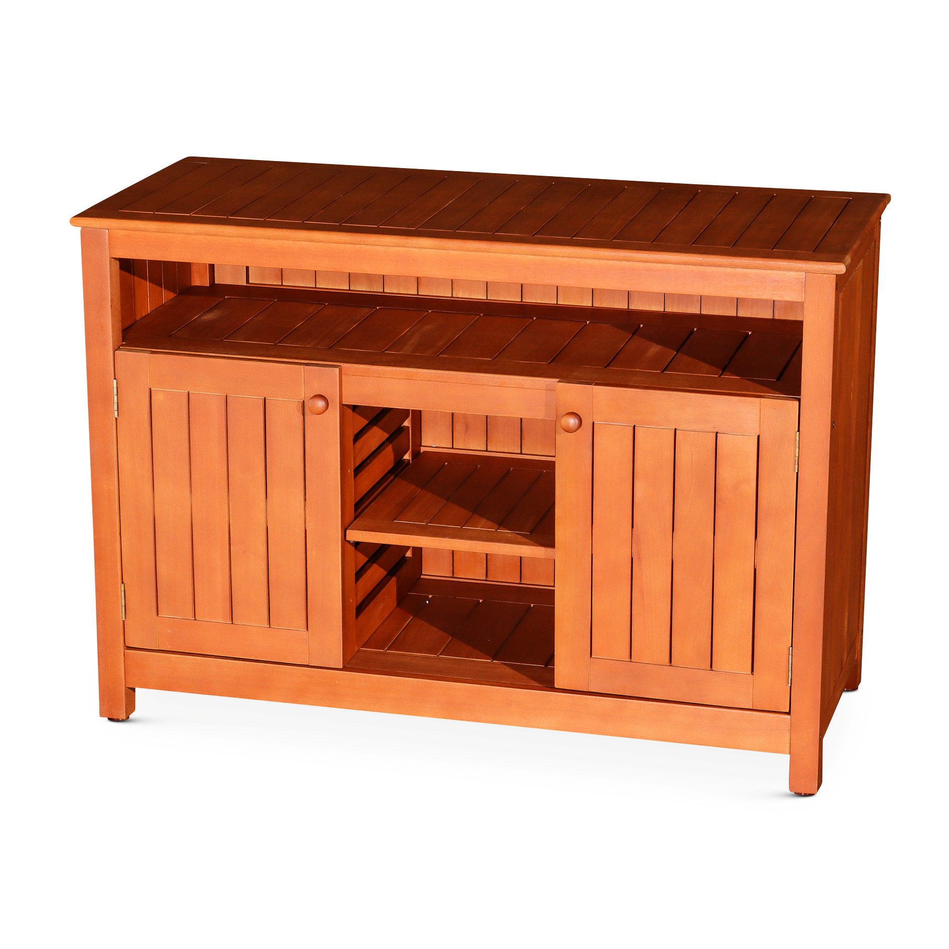 Red Barrel Studio® Natural Oil Coated Eucalyptus Sideboard - Functional ...