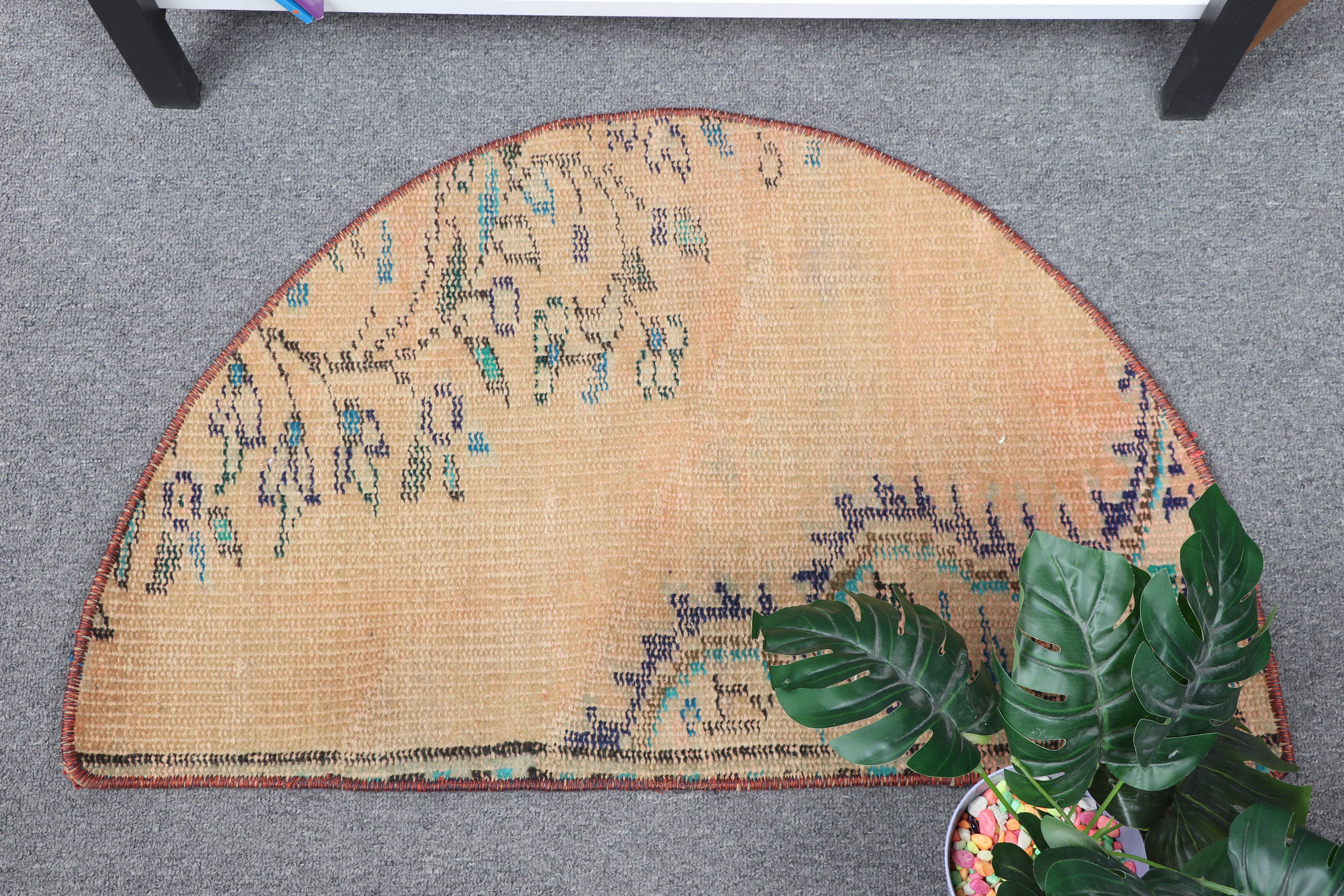 Winston Porter Charming Small Round Turkish-Inspired Wool Rug in Beige ...