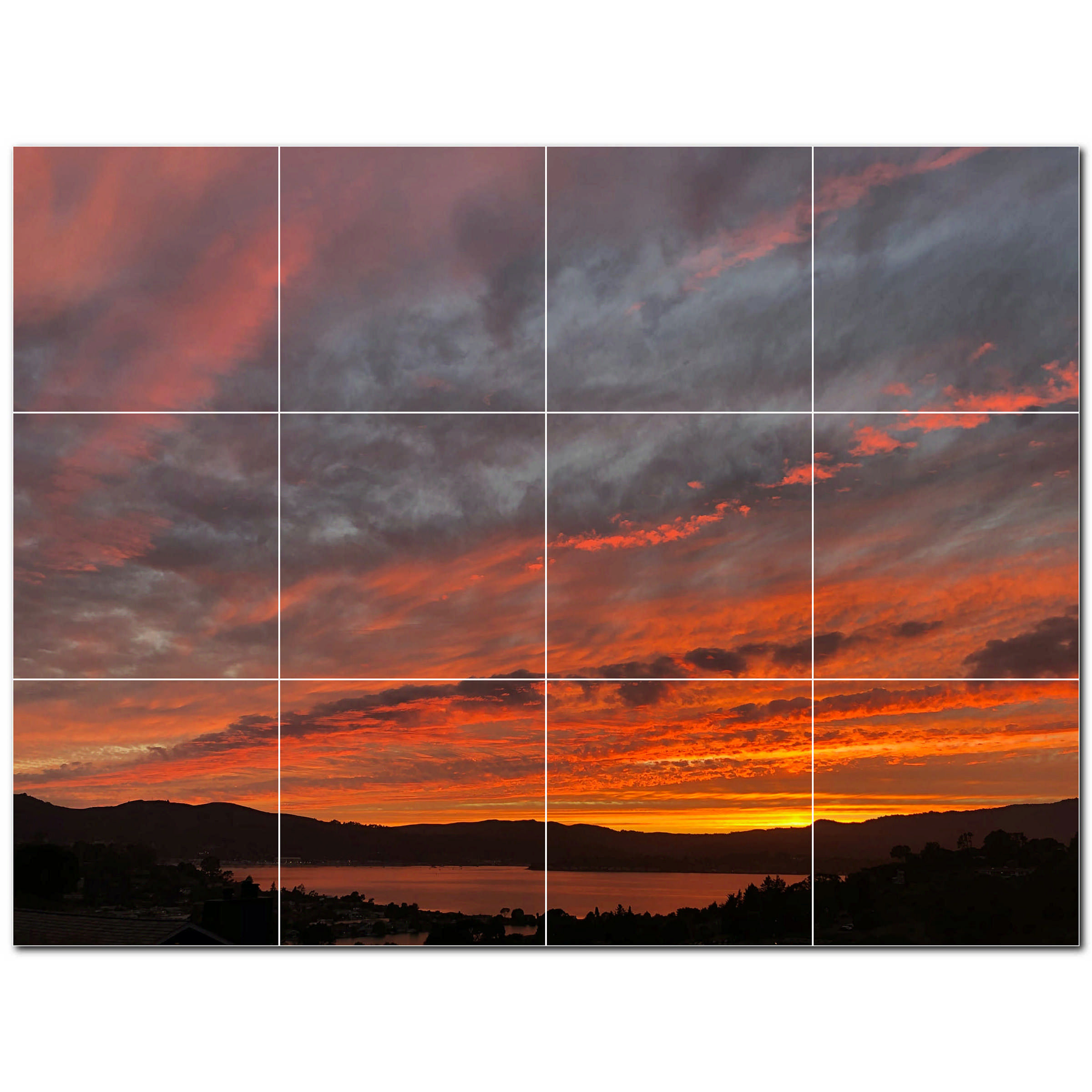 Picture-Tiles.com 48" x 36" Ceramic Sunset Photo Decorative Mural Tile ...