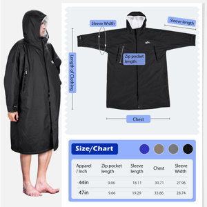 Catalonia Swim Parka, Waterproof Jacket, Warm Poncho Robe, Winter coat ...