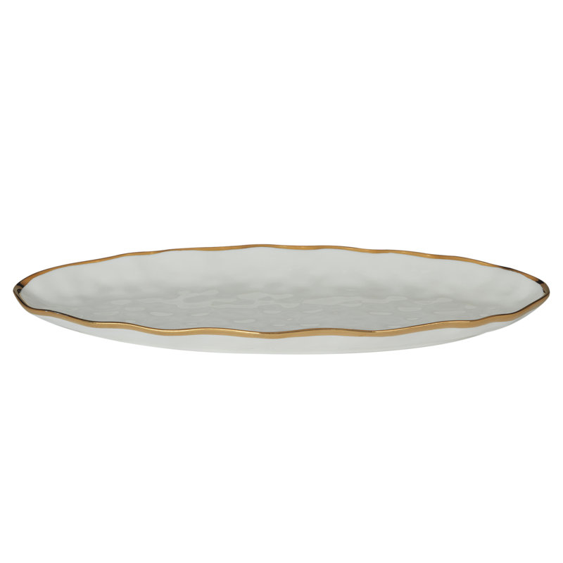 Certified International Regency Gold Oval Fish Platter | Wayfair